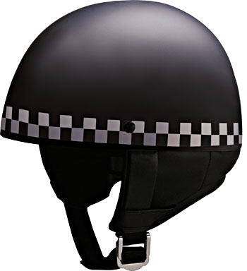 DOT Retro Style Silver Checkered Helmet British Pudding basin helmet ...