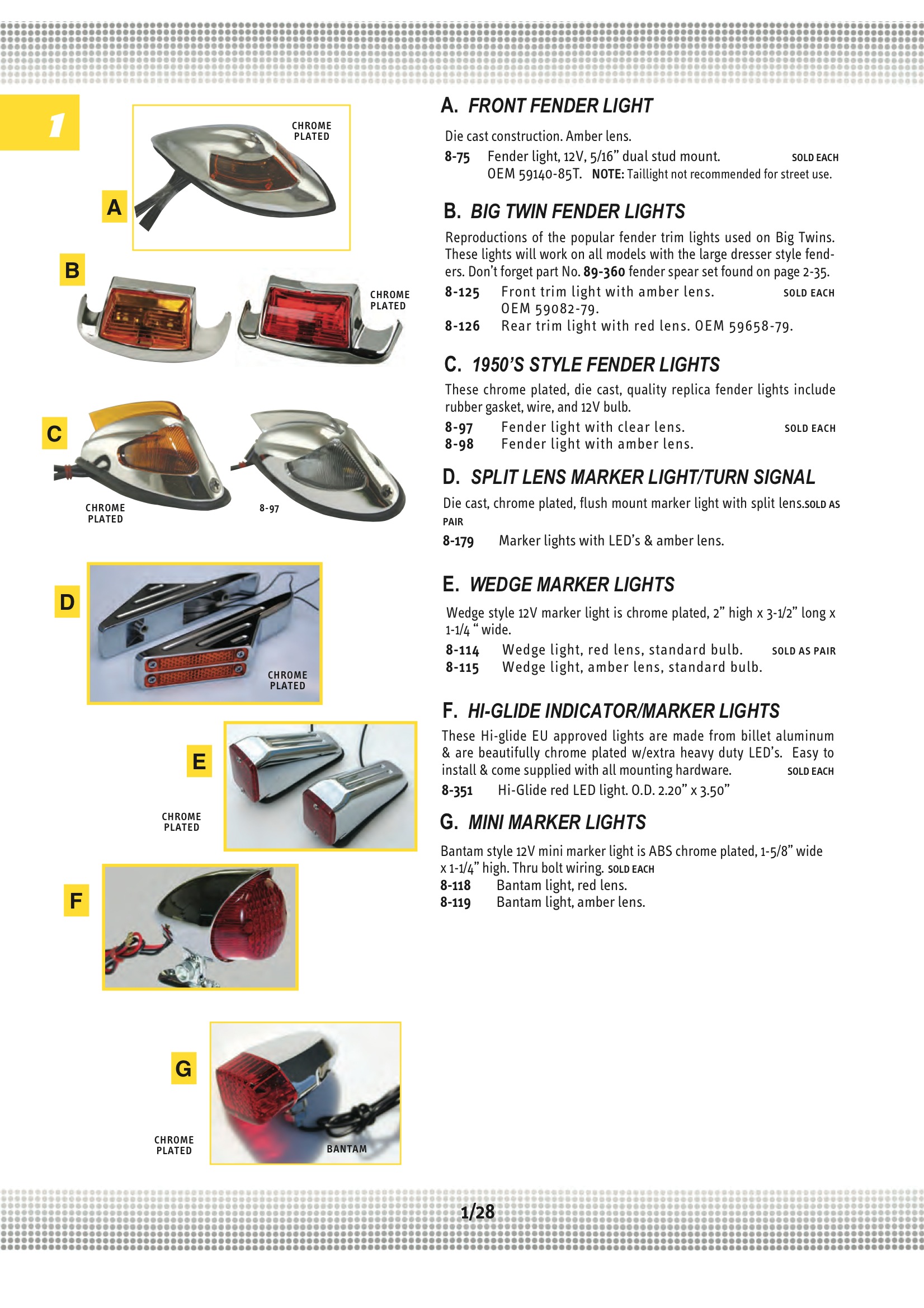 Ultima LIGHT,WEDGE RED 12V; Midwest 8-114