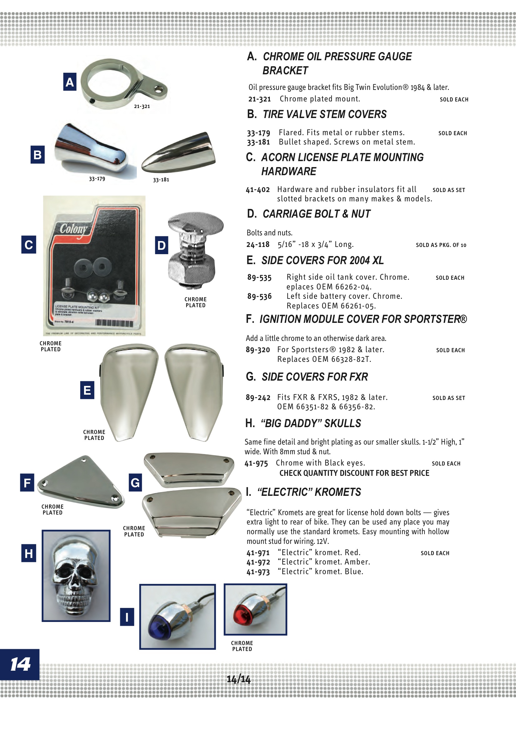 Harley Davidson FXR FXRS side Covers 82L steel chrome replacement ...