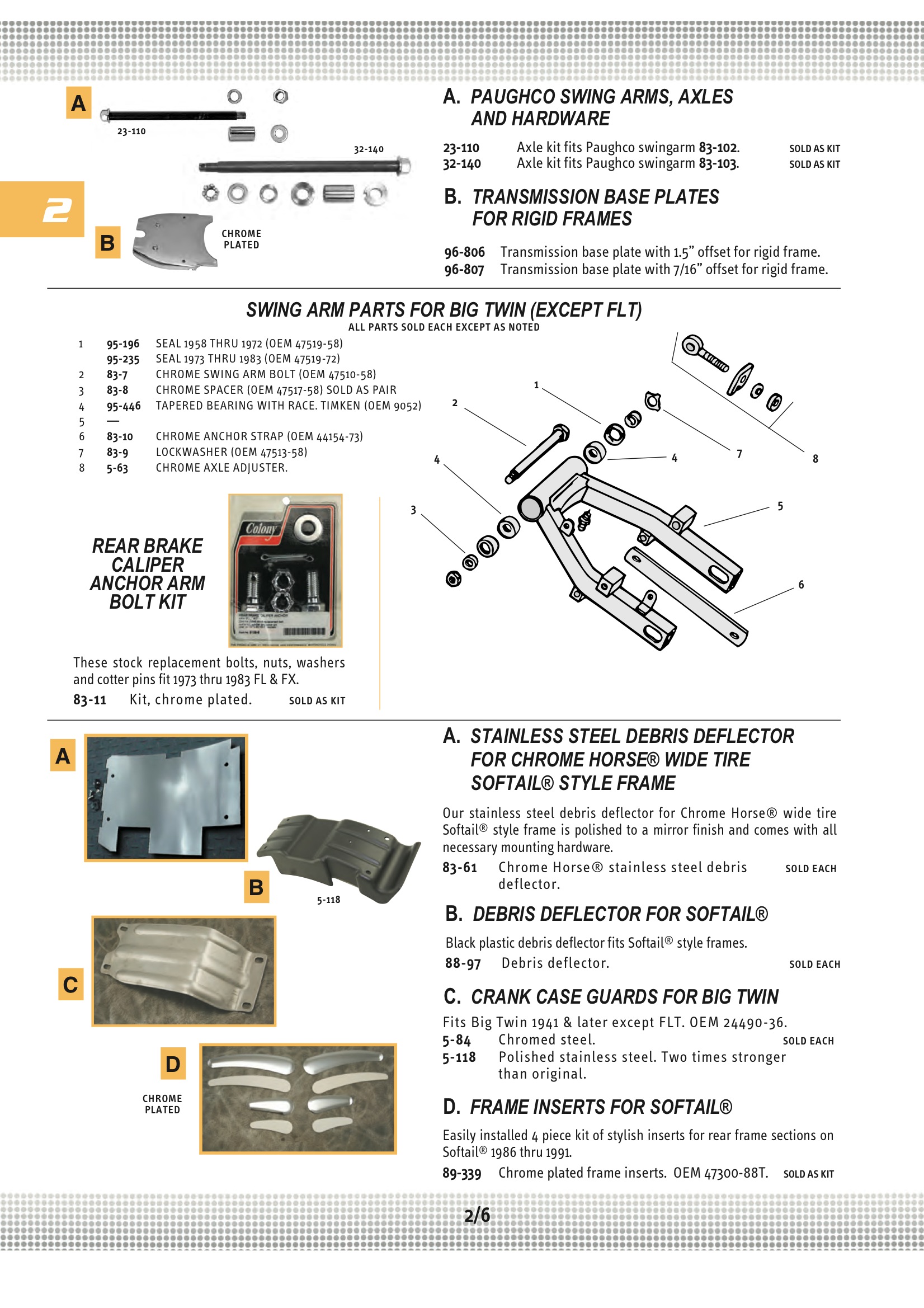 Ultima AXLE KIT, PAUGHCO FXR;WIDE SWINGARM Midwest 23-110