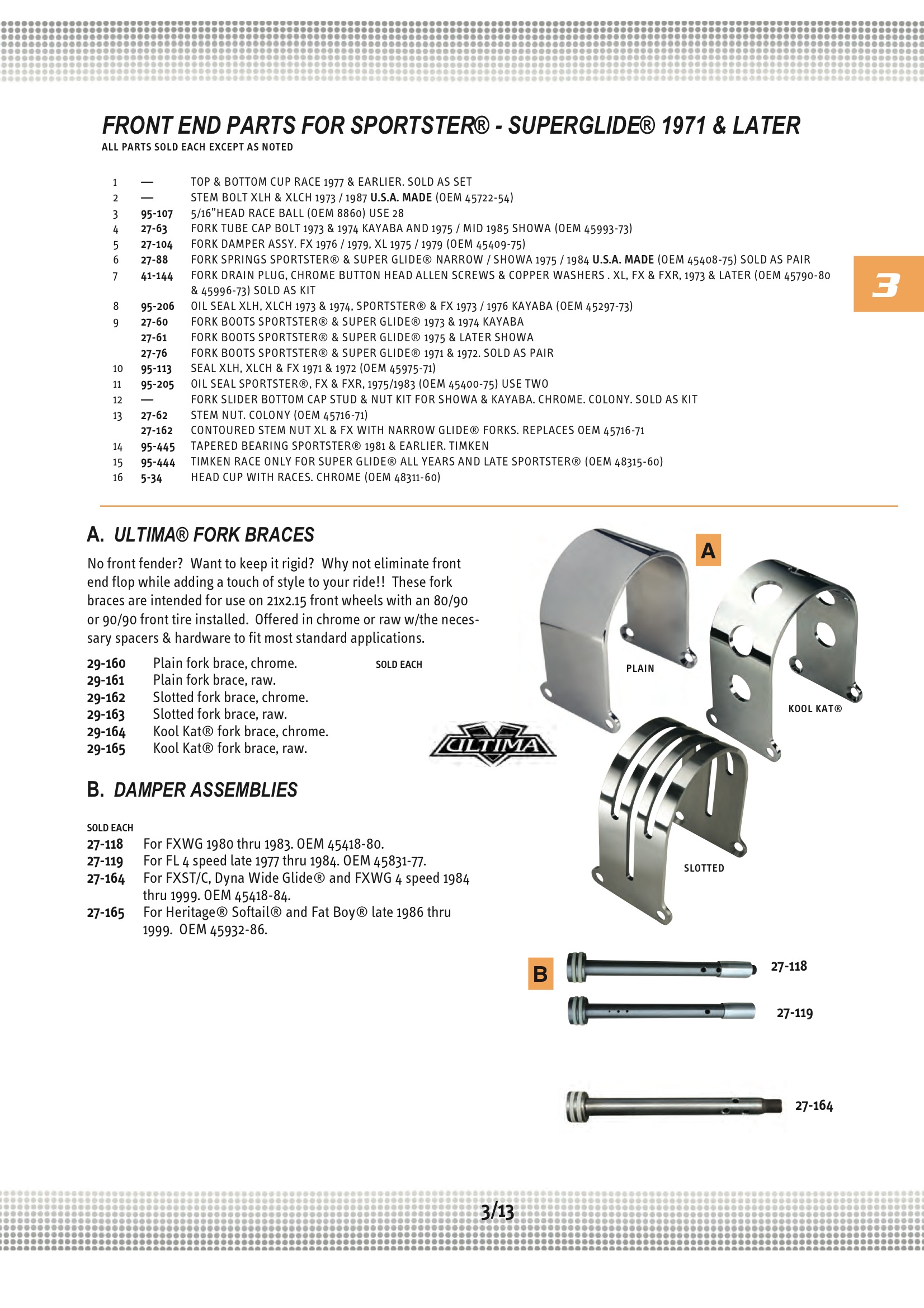 Ultima BOOTS,FORK SHOWA SPT/SG; Midwest 27-61