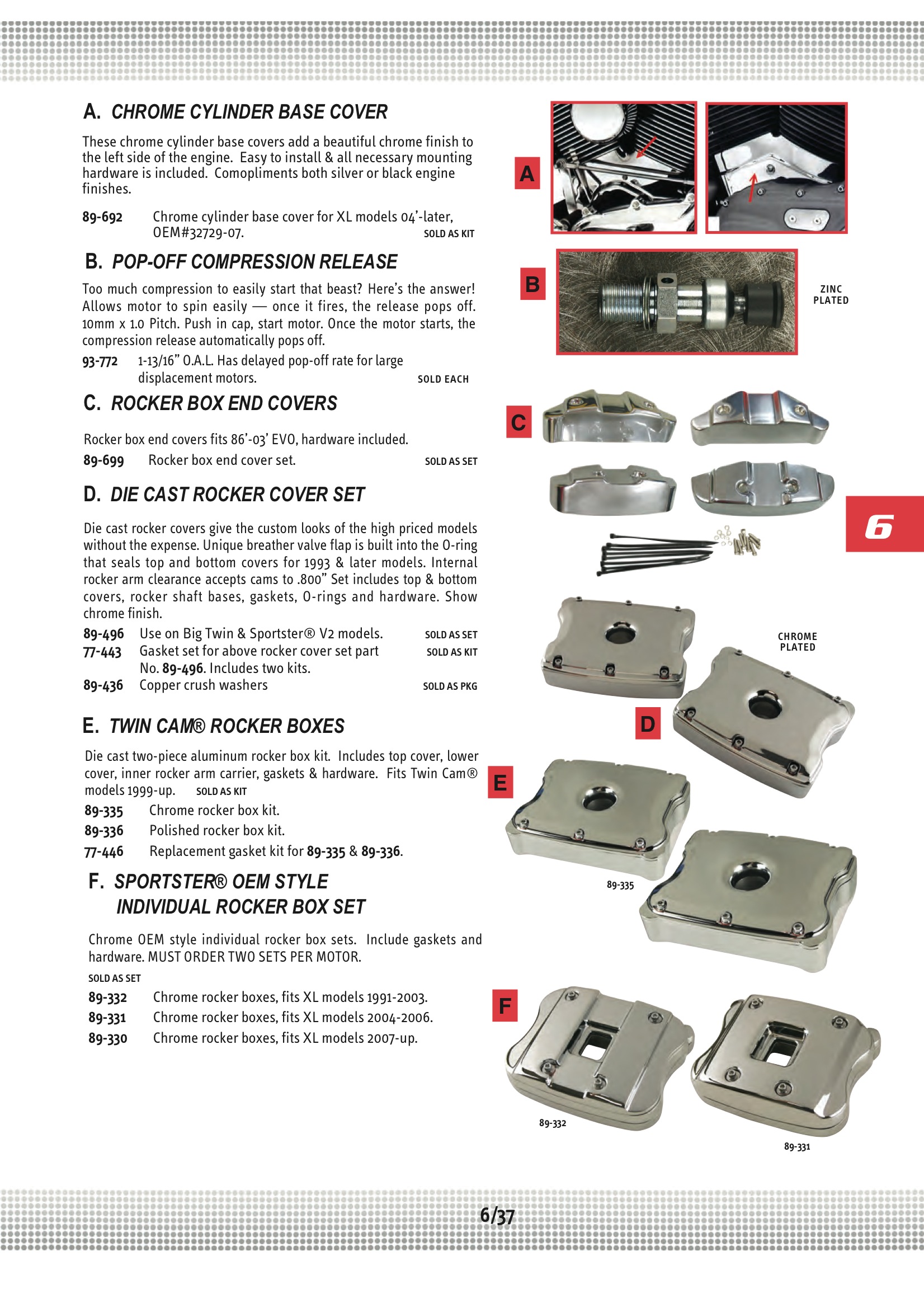 Ultima GASKET KIT, ROCKER BOX;ROUND HOLE, PAIR Midwest 77-443