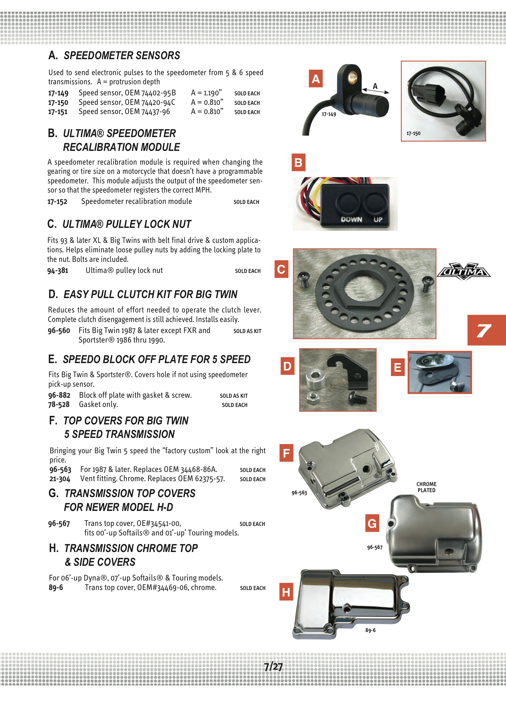 Ultima EASY PULL CLUTCH KIT;BT 87-L, XL 86-90 Midwest 96-560