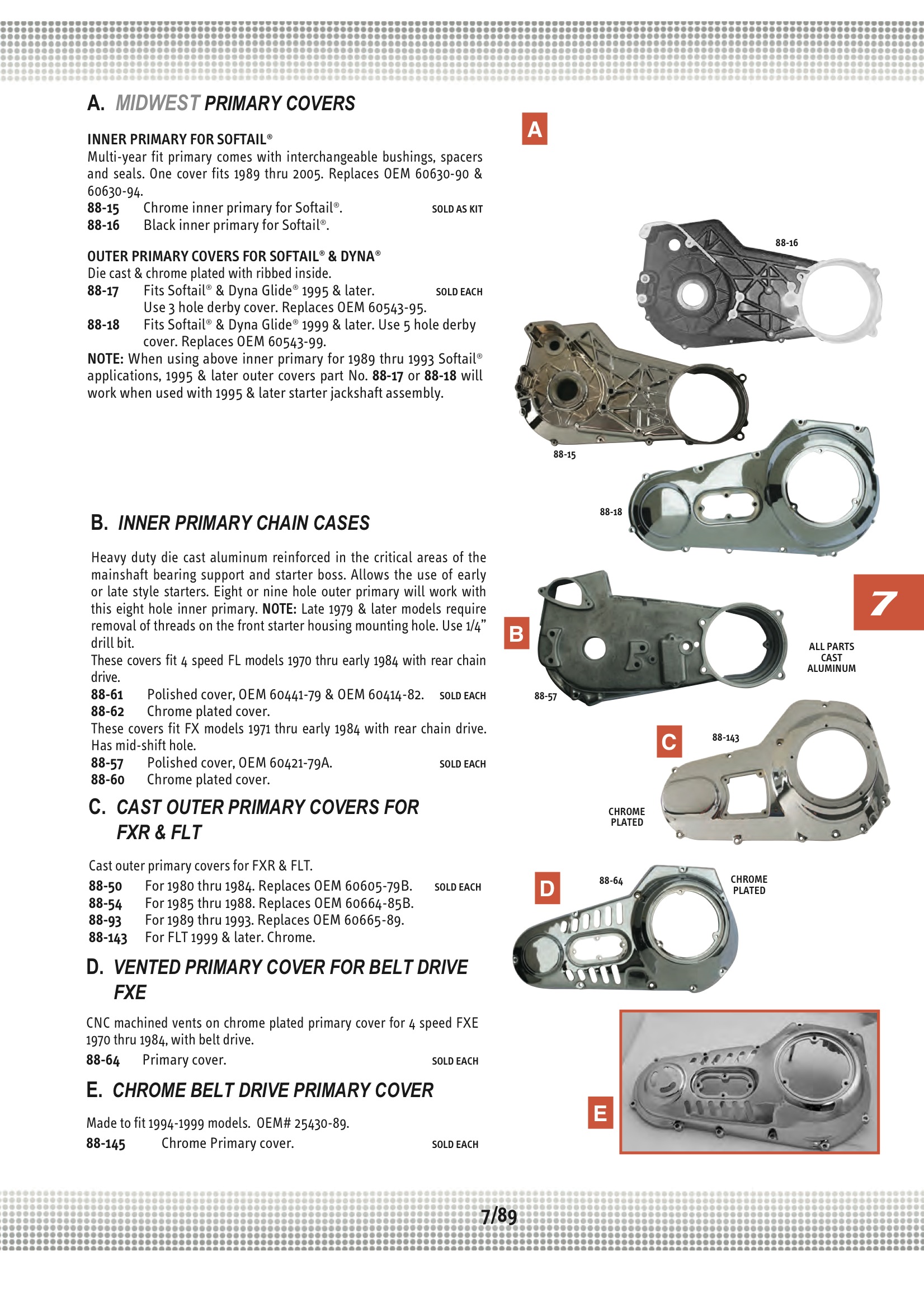 Ultima COVER, PRIMARY FXR 89-93; CP Midwest 88-93