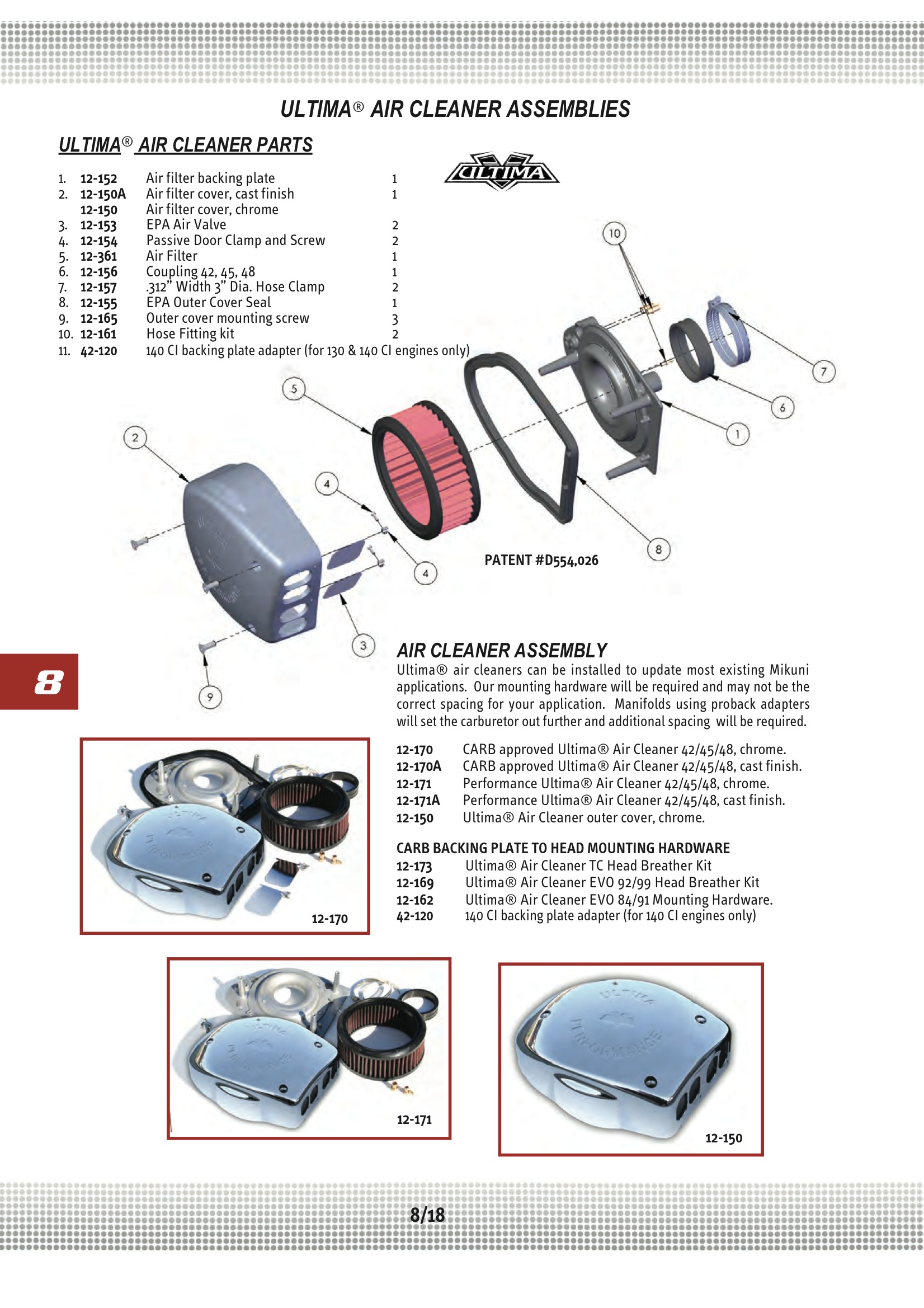 Ultima AIR FILTER COVER RUBBER;SEAL Midwest 12-155
