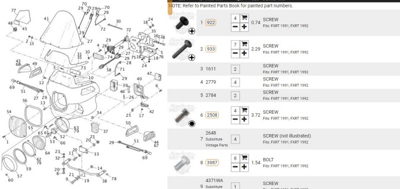 Harley Davidson 59504-84 FXRD FXRT Fairing left side support bracket