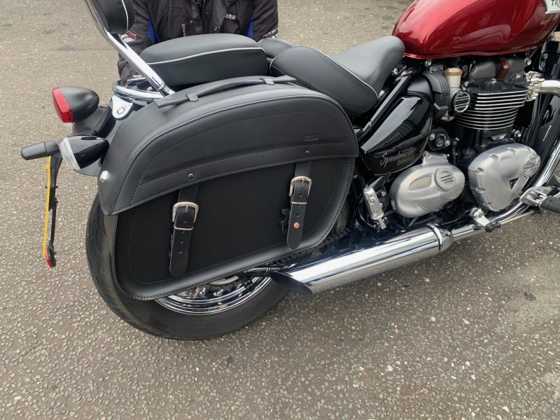 Motorcycle xl saddlebags panniers leather quick release motorbike ideal ...