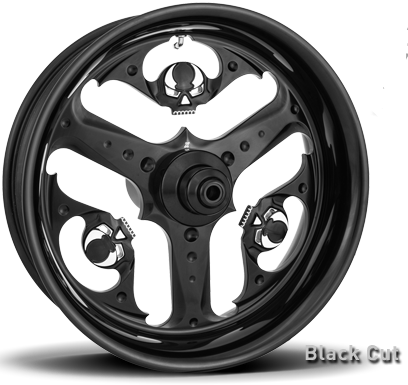 Xtreme Machine Skullz Wheel In Chrome, Black & Black Cut For Harley ...
