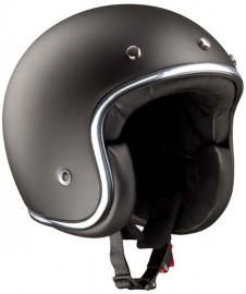 Bandit Jet ECE Flat Black Motorcycle Helmet bobber close fitting cool ...